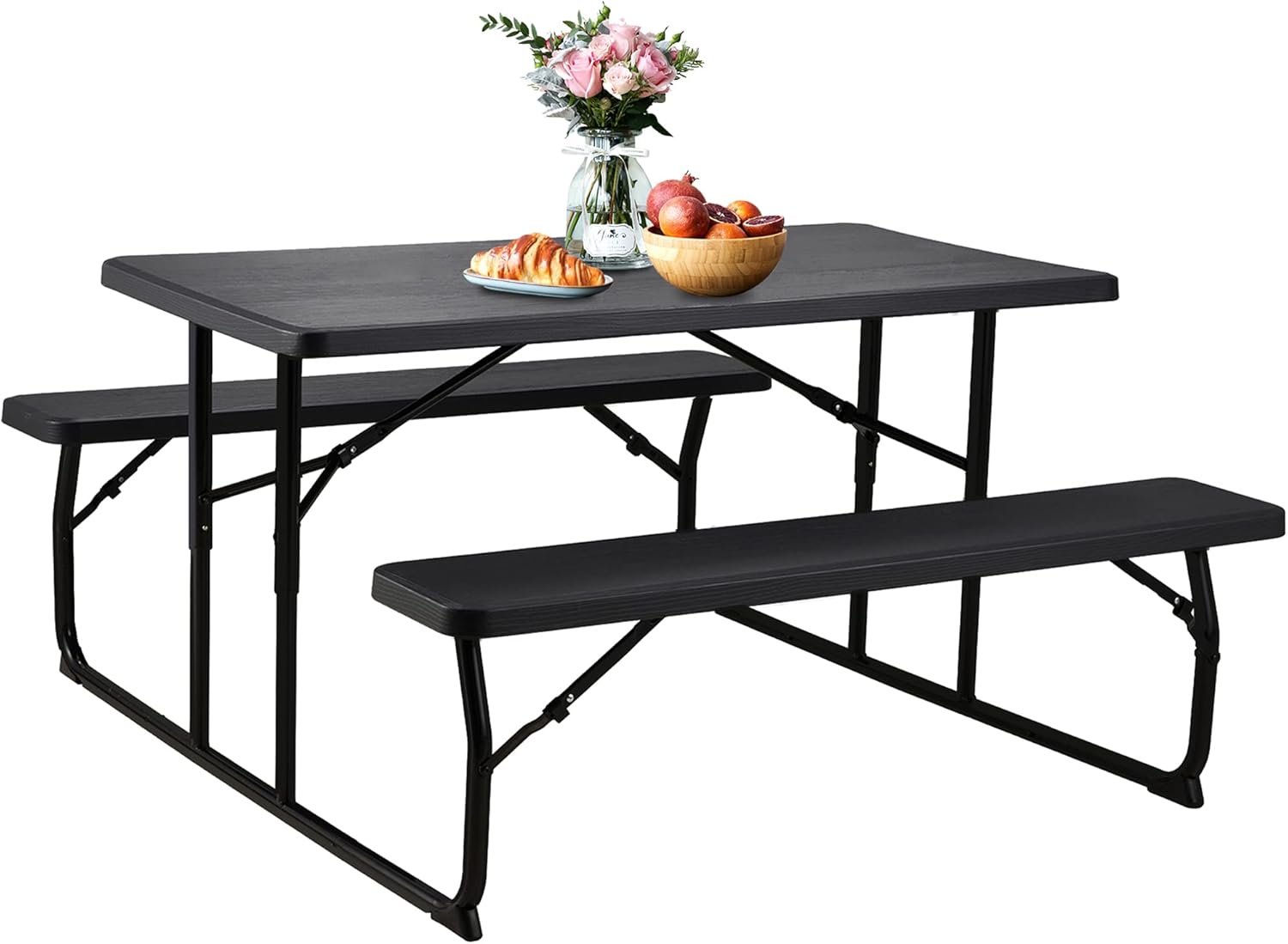 Amazon.com : OUTGAVA Folding Picnic Table with Bench for Outdoors Wood ...