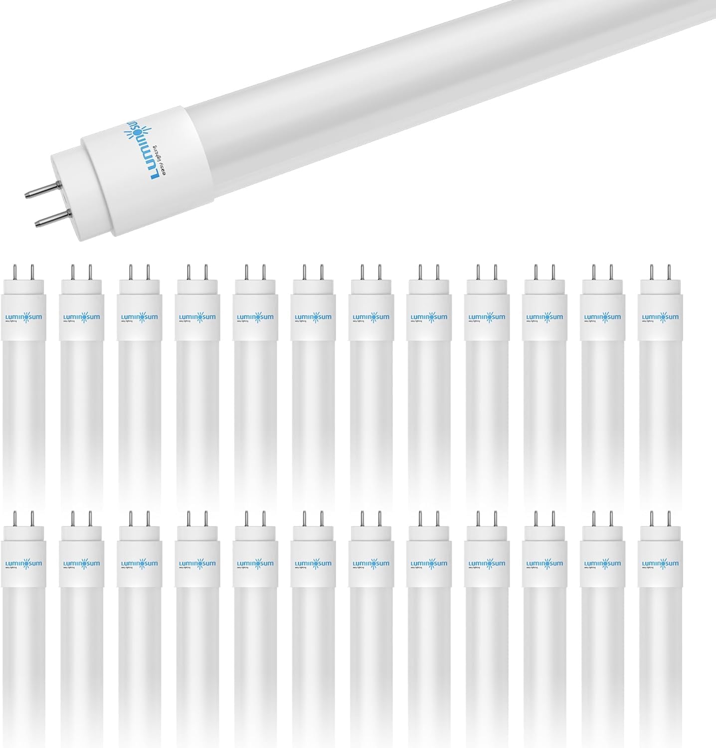 LUMINOSUM T8 LED Tube Light 4 Foot 18W, 36W Equivalent, Glass Tube with ...