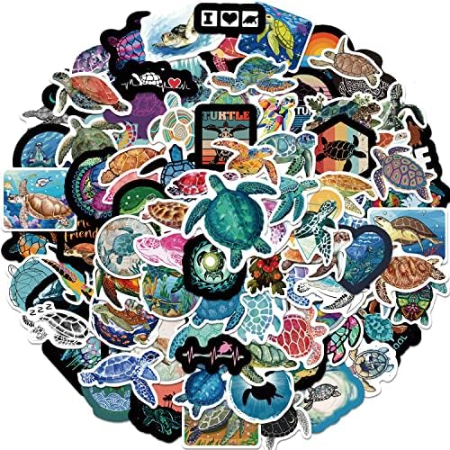 Amazon.com: 100 Pcs Cartoon Sea Turtle Stickers Pack for Kids Teens ...