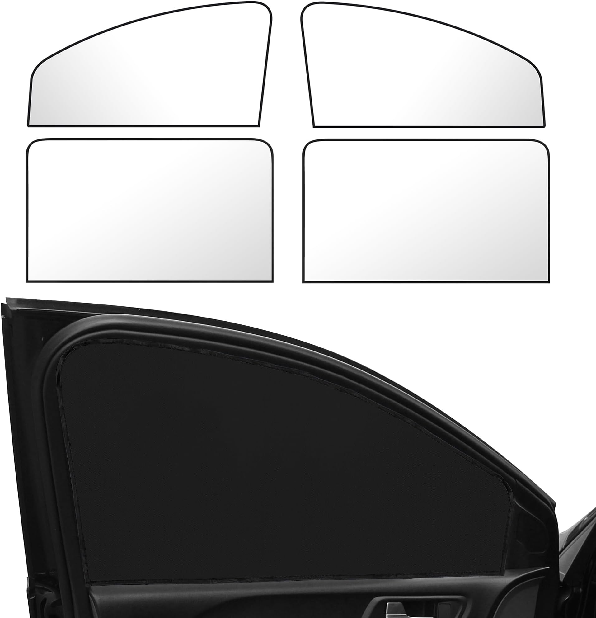 Car Side Window Sun Shade 4 Pcs Sun Protection Magnetic Car Curtain for ...