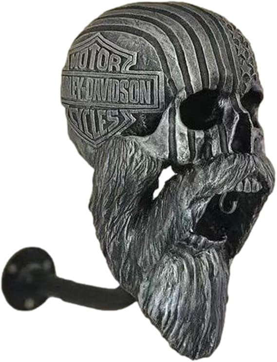 Skull Helmets Rack with Hook Design - Wall Decor Storage for Motorcycle ...
