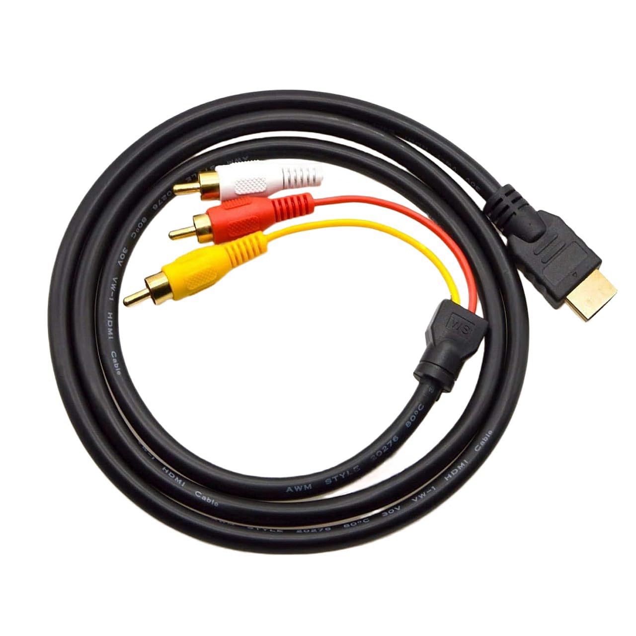 Amazon.com: Mkoder HDMI to av Cable HDMI Male to 3 RCA Female av Cable ...