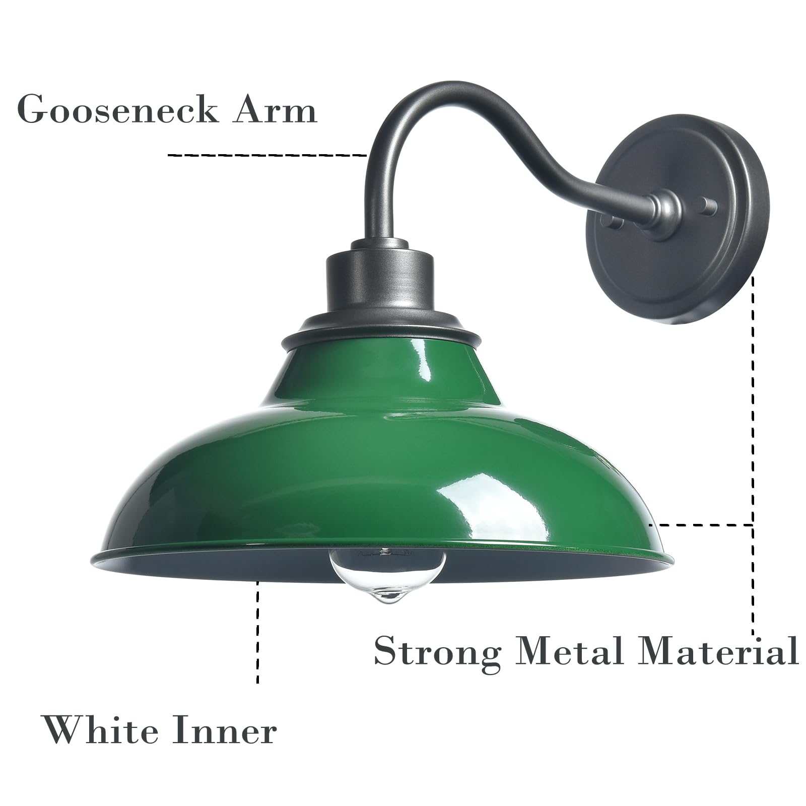 Indoor Wall Mount Gooseneck Lights Cedar Hill 10 In. 42 Watt, 4000