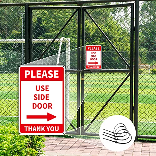 Please Use Side Door Sign Aluminum 12×8 Inch Right Arrow Metal ...