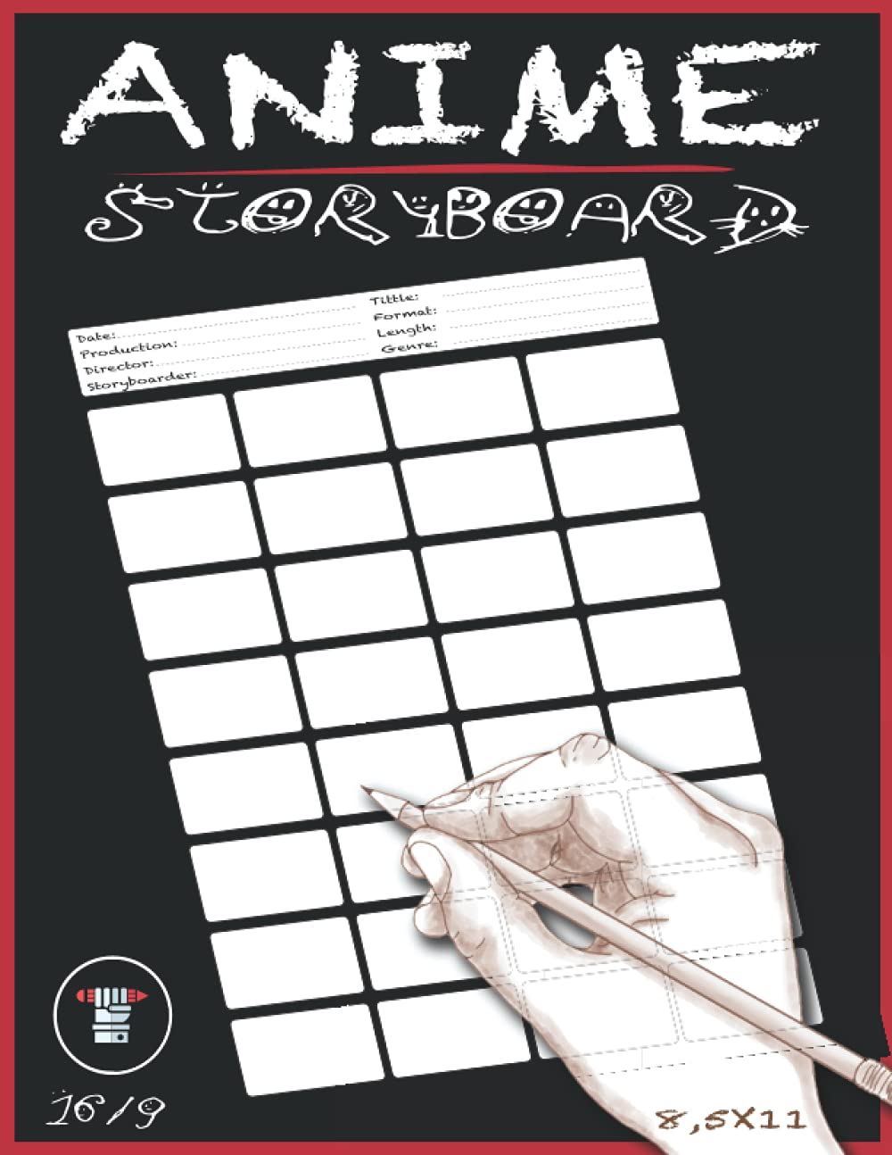 Anime Storyboard Book 16/9 Panels - 8.5x11 Inch - 100 Pages (Storyboard ...