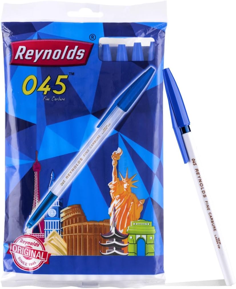 Reynolds 045 - BLUE (PACK OF 10) I Lightweight Ball Pen With ...