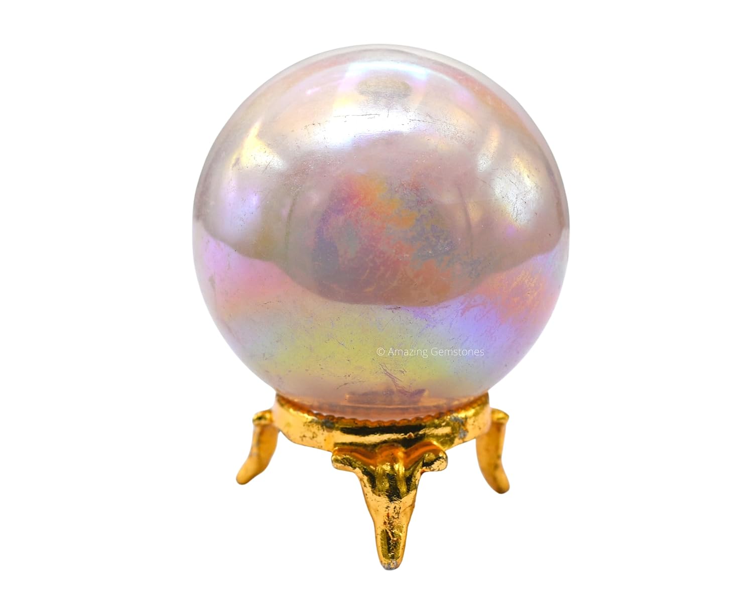 Amazon.com: Angel Aura Rose Quartz Crystal Ball with Stand - 2" Inches ...