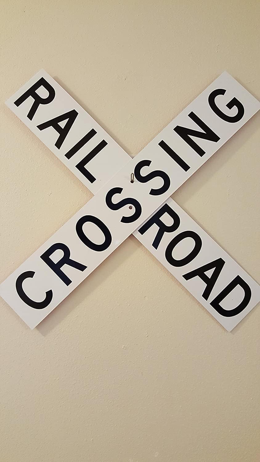 Amazon.com: Large Railroad Crossbuck Sign 4"X24" Railroad Aluminum ...