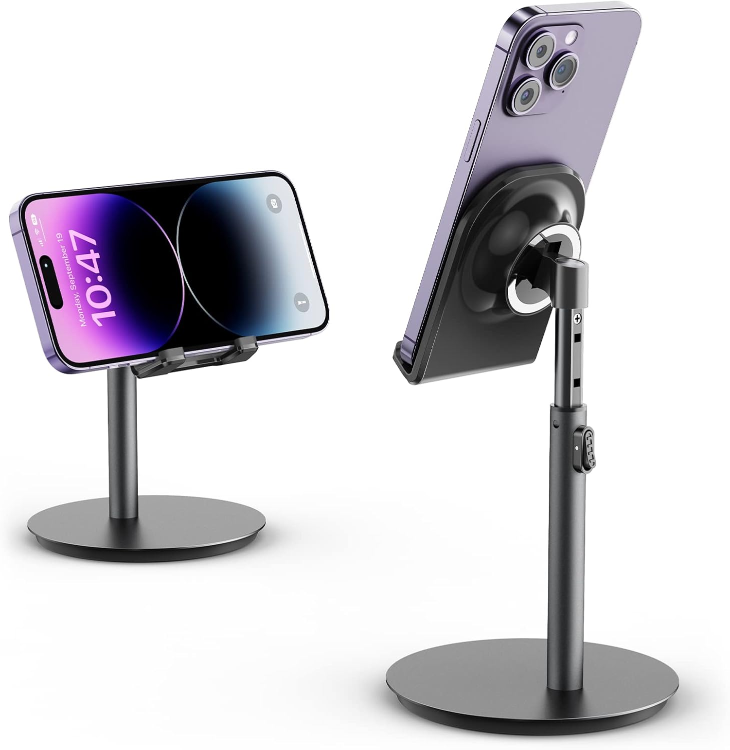 SAIJI Cell Phone Stand for Desk, iphone stand with Height Angle ...