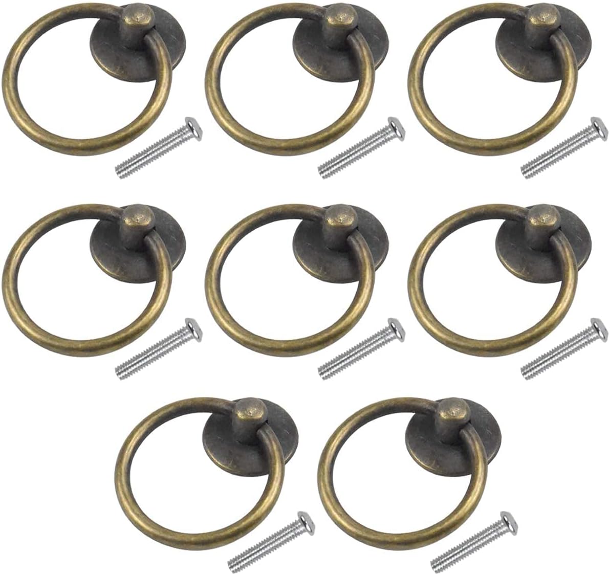 Amazon.com: PUTOVA Fashion Ring 8 Pcs Cabinet Knobs Round Antique ...