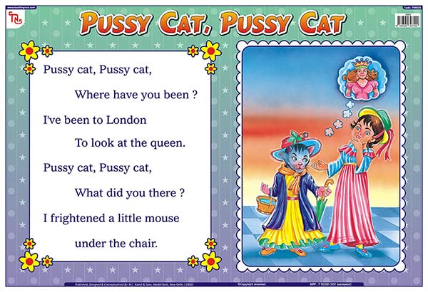 Buy TNR02B | TEACHINGNEST Pussy Cat, Pussy Cat Chart | Nursery Rhymes ...