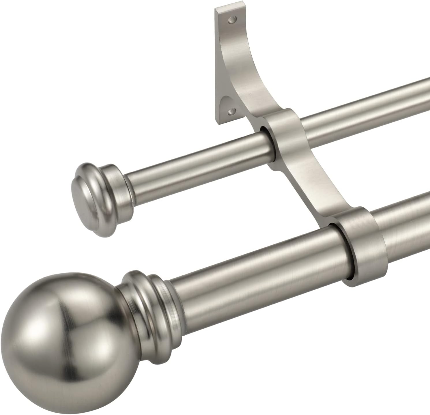 Amazon.com: Double Curtain Rod 84 to 120 inch, Adjustable 1 inch Double ...