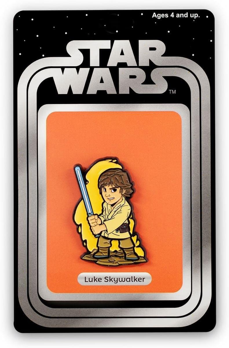 Amazon.com: OFFICIAL Star Wars Luke Skywalker Pin | Exclusive Art ...