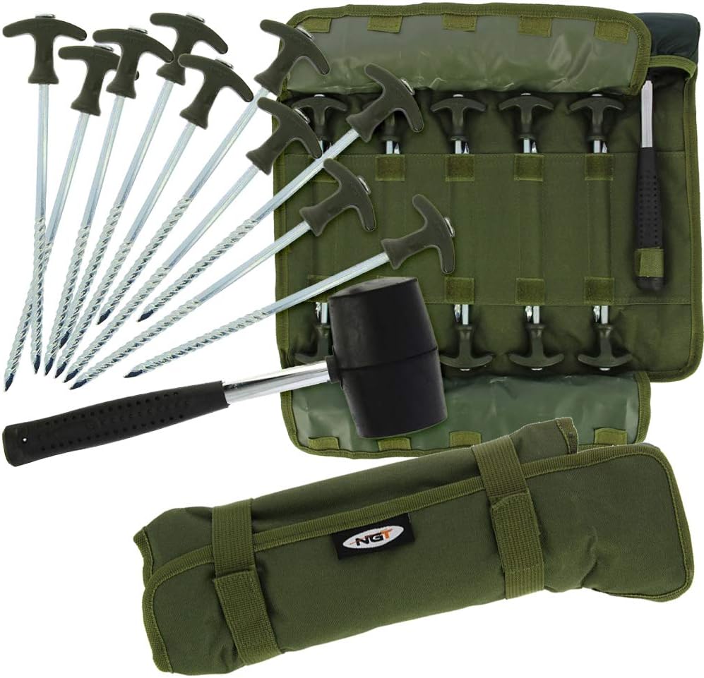 Heavy Duty Tent Pegs 20cm 30 X HEAVY DUTY CARP FISHING BIVVY PEGS TENT ...