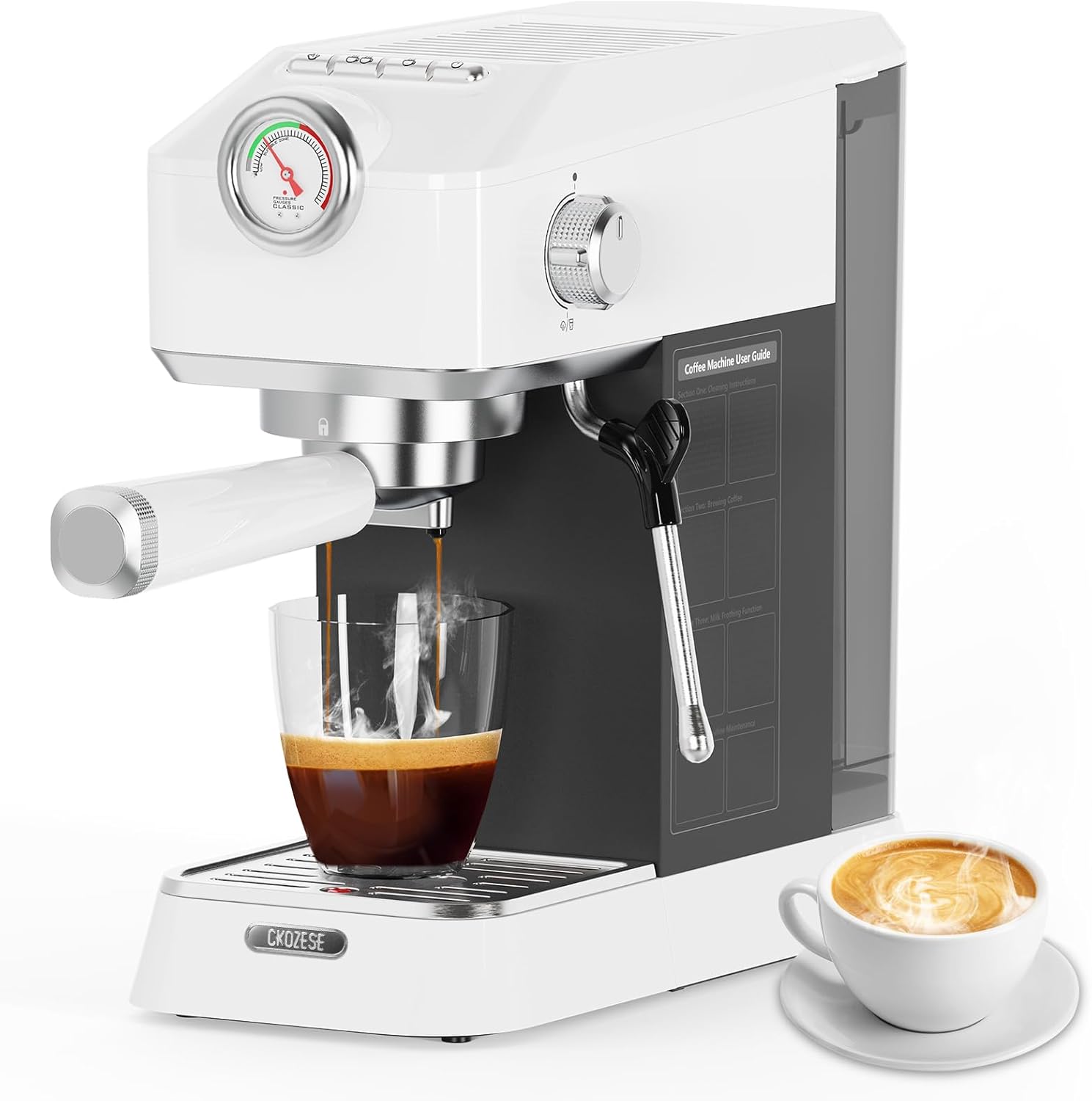 Espresso Machine 20 Bar, Coffee Machine With Milk Frother Steam Wand ...