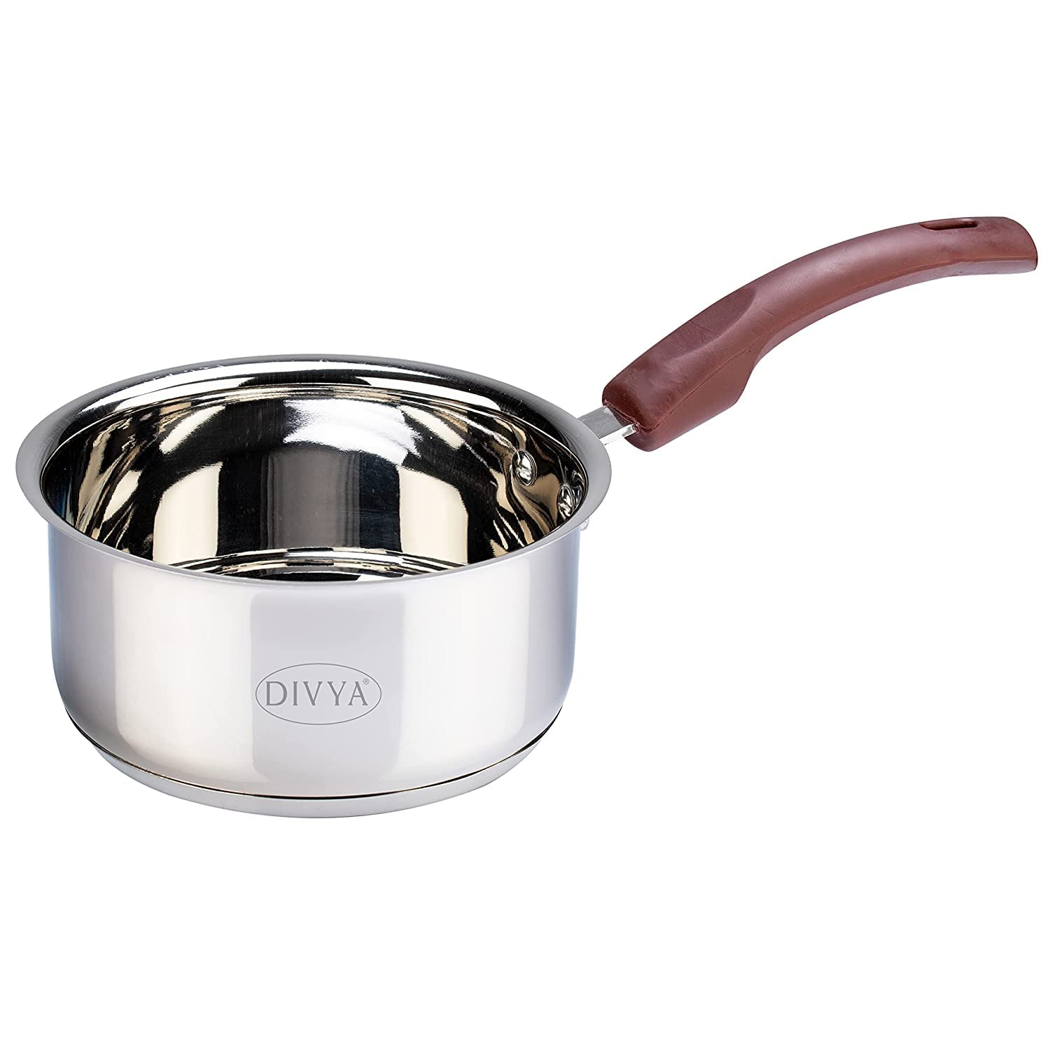 Buy DIVYA 1.5 litres Stainless Steel Sauce Pan with Silicon Handle ...