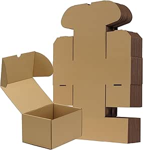 RLAVBL 25 Cardboard Boxes 7x5x4in(17.8x12.7x10.2cm) Brown Shipping Box ...