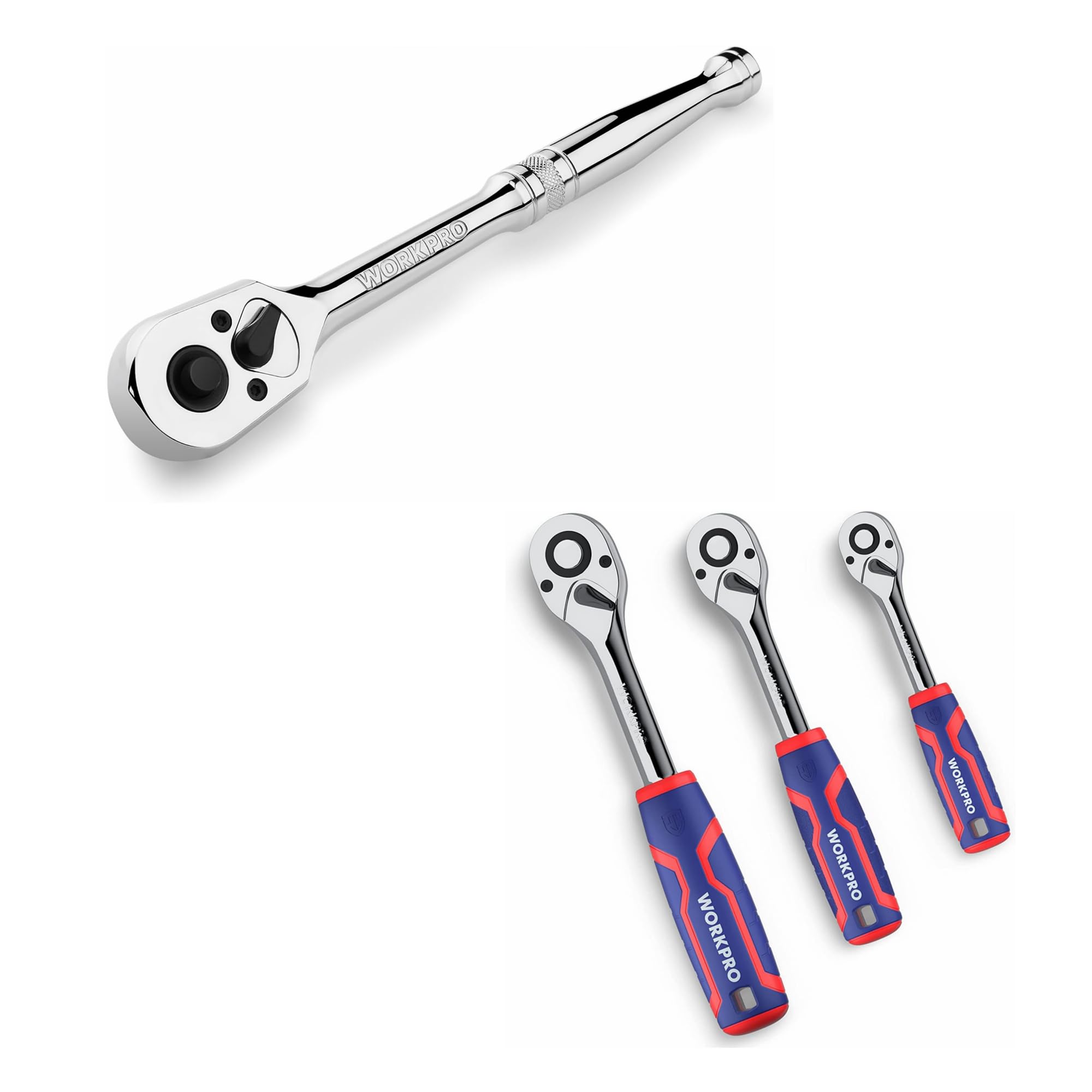 WORKPRO 3-Piece Ratchet Set and 1/2-Inch Drive Ratchet - Amazon.com