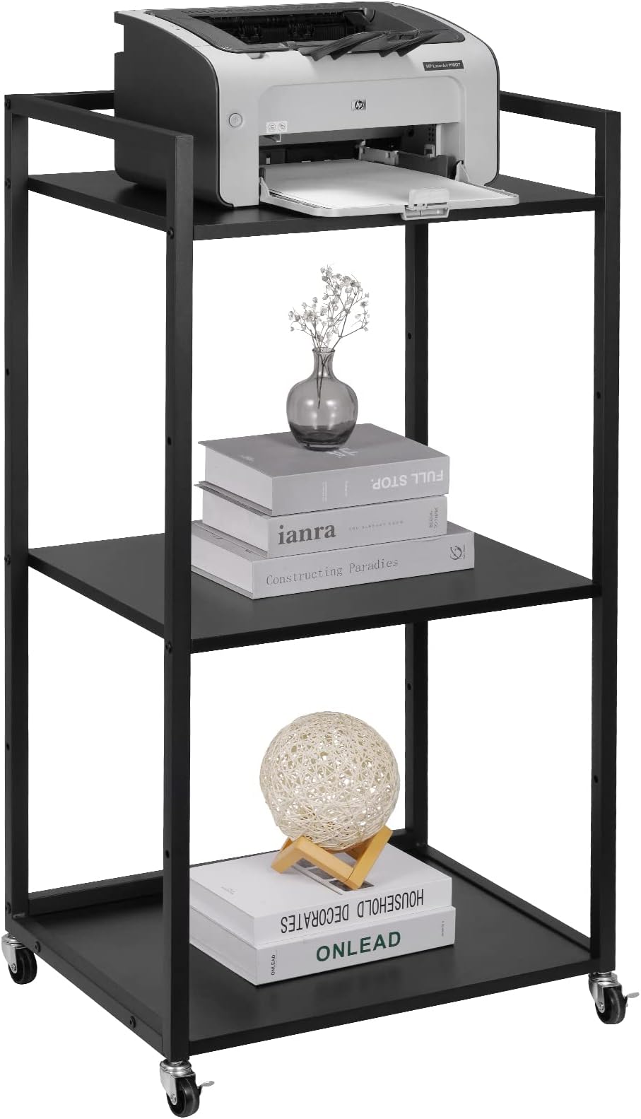 Amazon.com : VEVOR Printer Stand with Storage, Height Adjustable 3 Tier ...