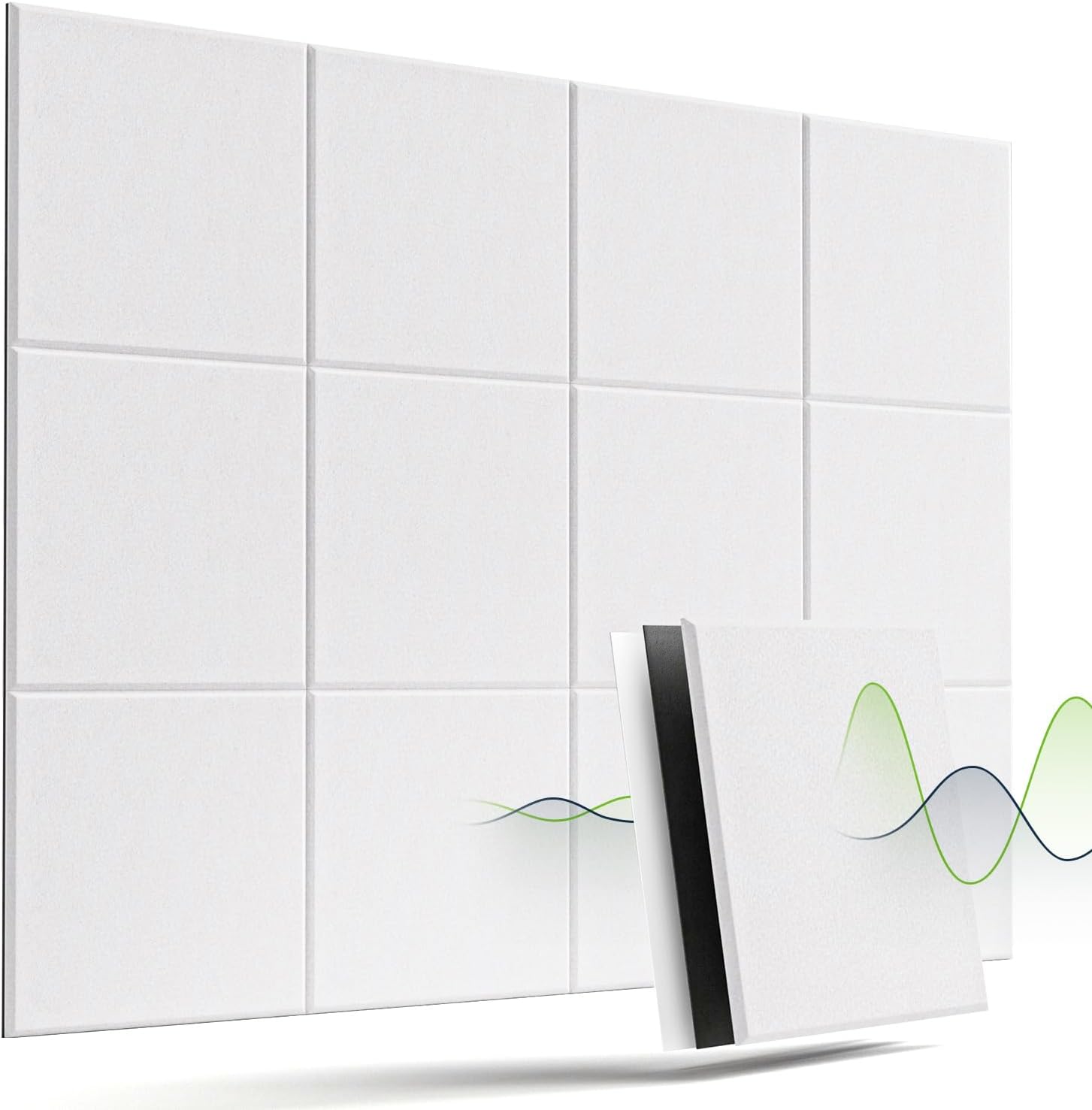 Woovio 12pcs Sound Proofing Panels Self Adhesive Soundproofing Panels ...