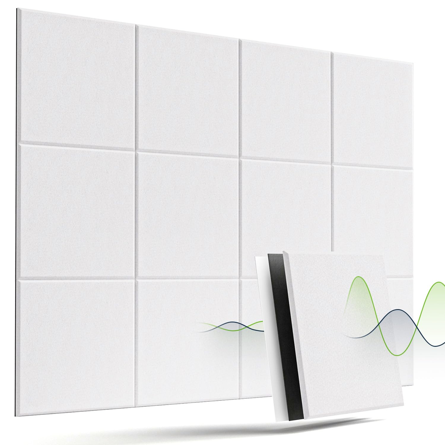 Woovio 12pcs Sound Proofing Panels Self Adhesive Soundproofing Panels ...