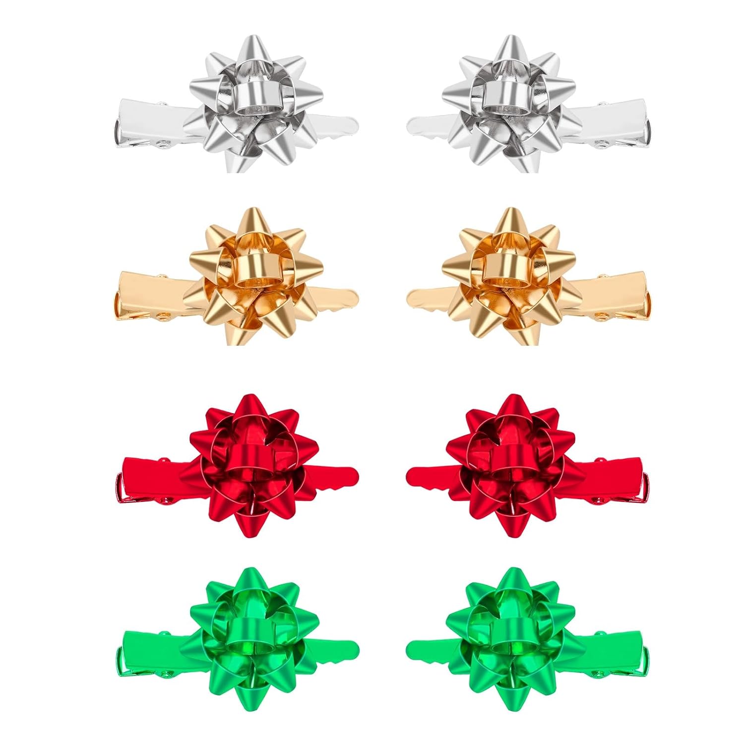 Amazon.com : AUGSUN 8Pcs Christmas Bow Hair Clips Barrettes Xmas ...