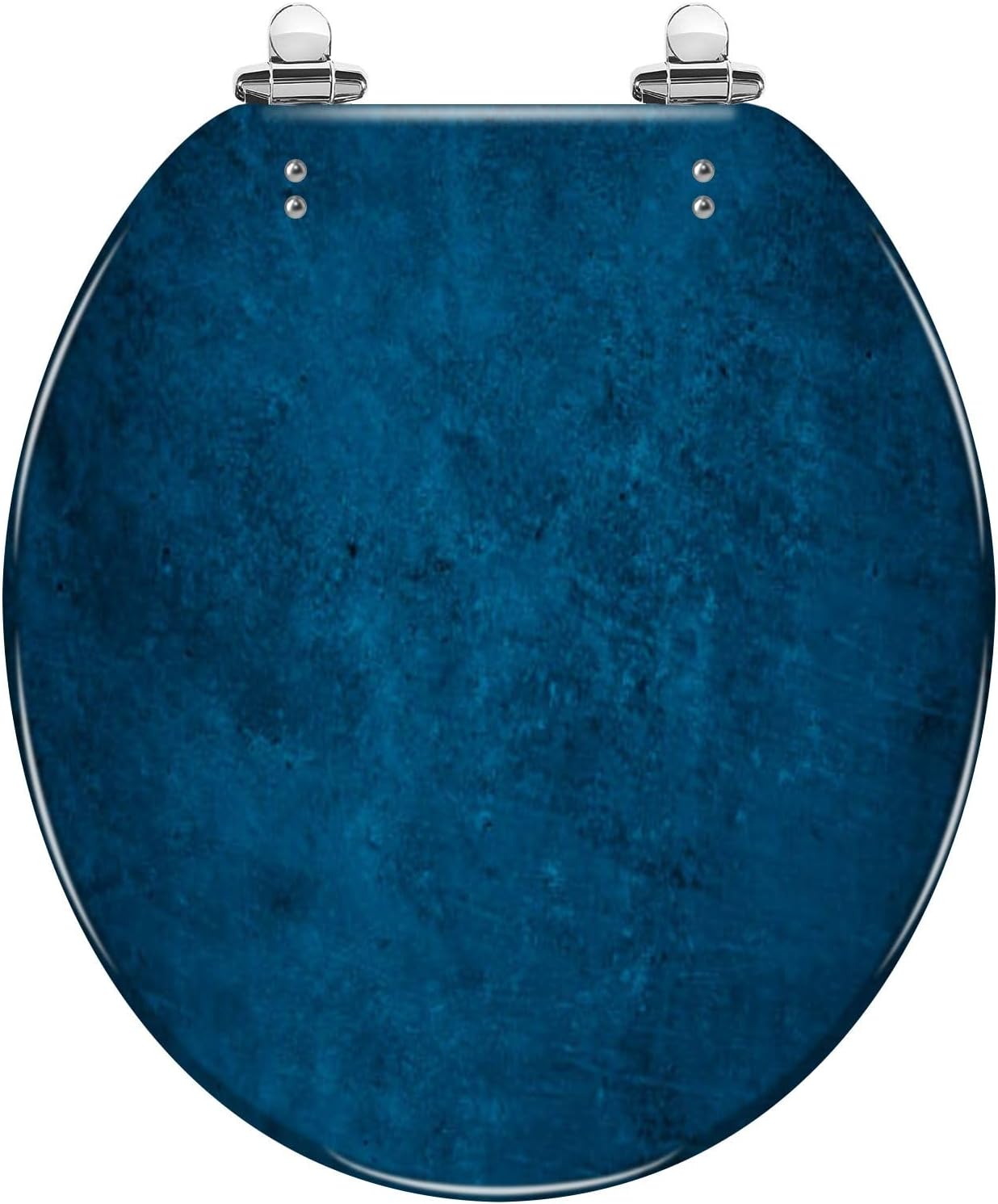 Amazon.com: Round Toilet Seat Navy blue rough Toned texture Old ...