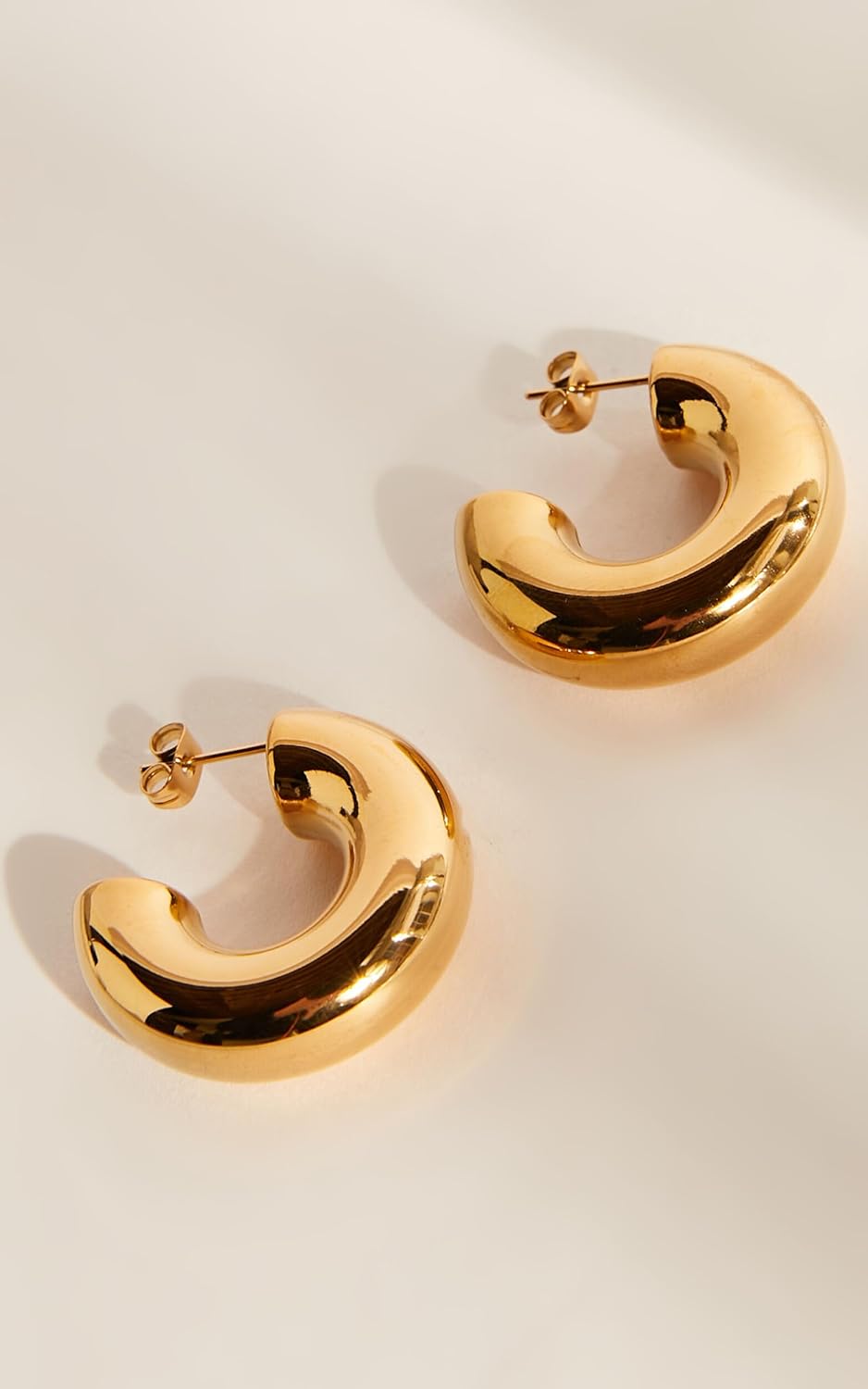 Misearo Aretes de aro gruesos de oro para mujer, delicados y modernos ...