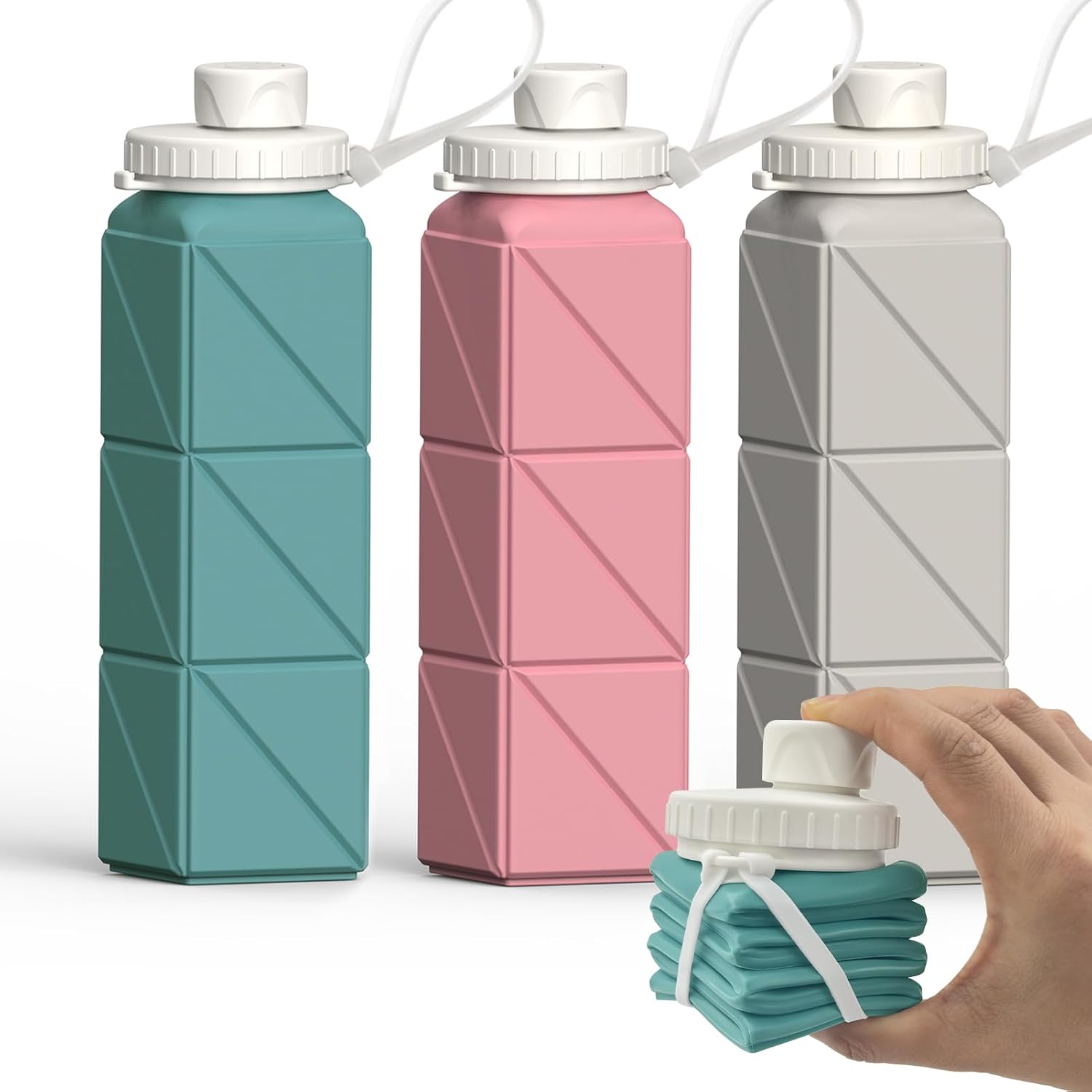 Amazon.com: BEAUTAIL Collapsible Water Bottles, Silicone Foldable ...