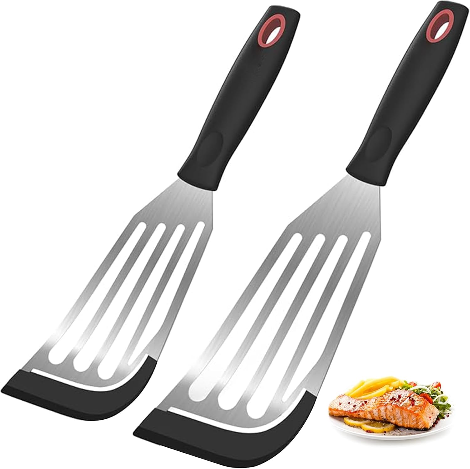 Amazon.com: 2Pack Silicone Fish Spatulas for Nonstick Cookware,Fish ...
