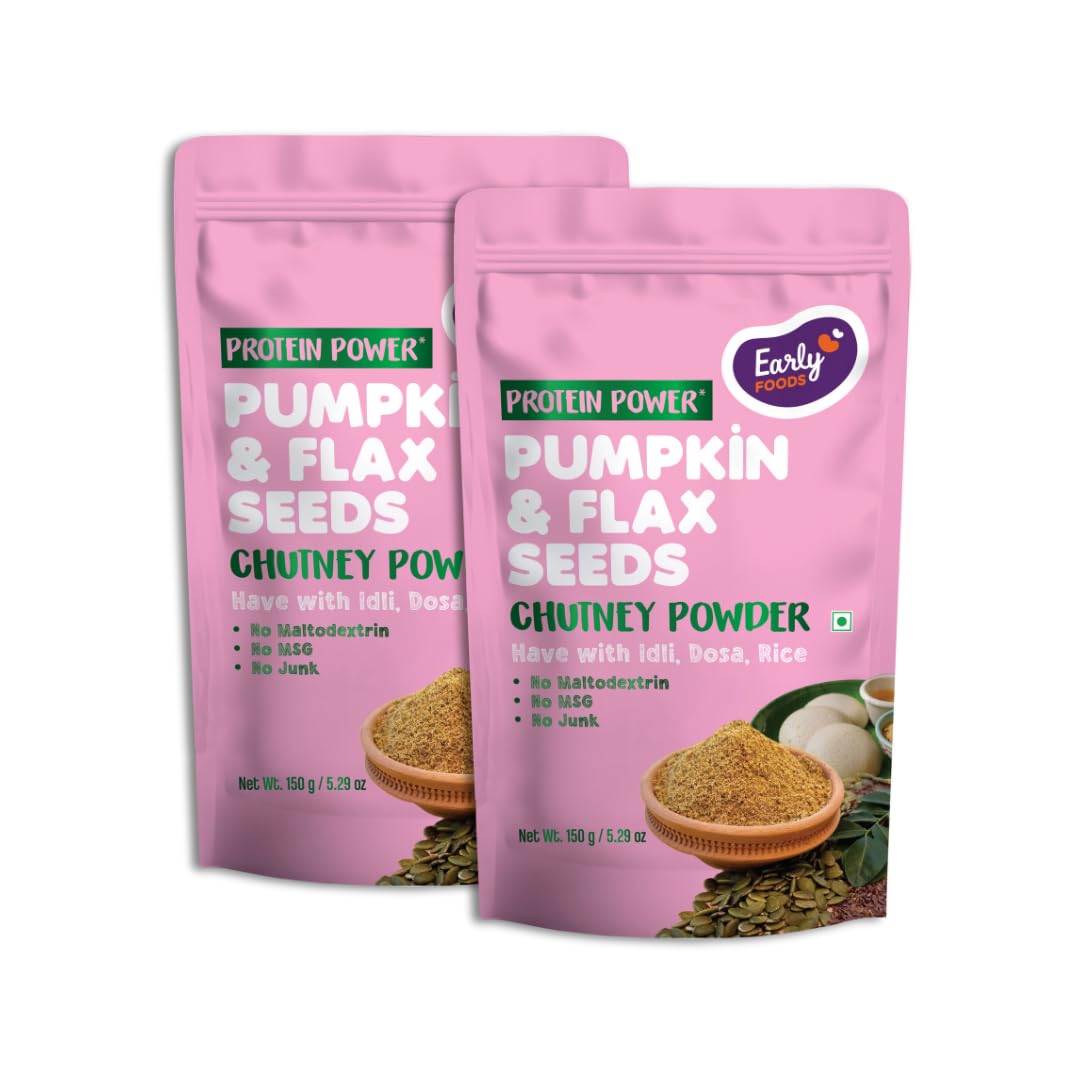 Early Foods - Pack of 2 Pumpkin Seeds and Flax Seeds Chutney Powder ...