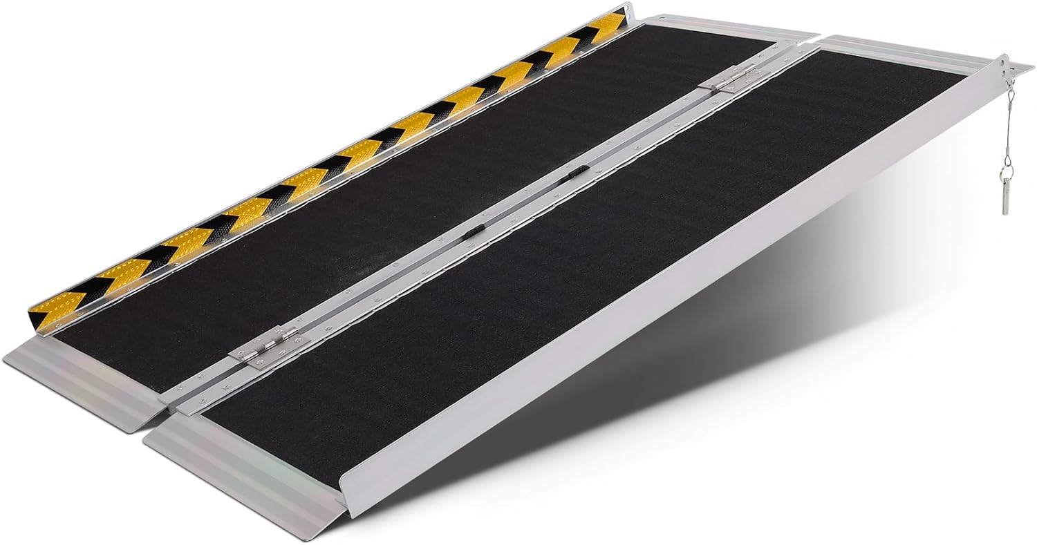 Amazon.com: FAHKNS Portable Wheelchair Ramp 4FT, Aluminum Folding ...