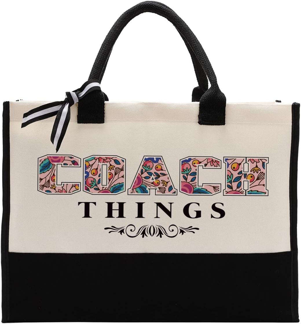 Amazon.com | Gkwa Coach Gift, Coach Things Tote Bag, Canvas Tote Bag ...