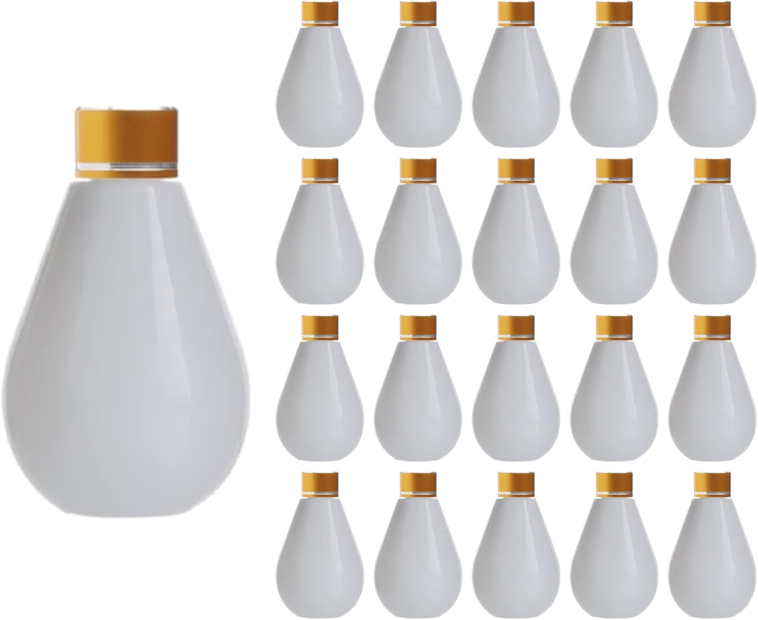 Amazon.com: Pear-Shaped Plastic Bottles with Gold and Silver Metal ...