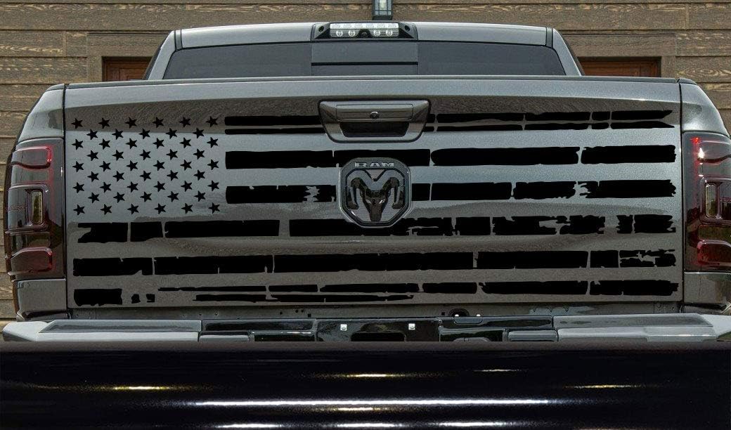 Amazon.com: Tailgate USA American Flag Rear Door or Window Decal ...