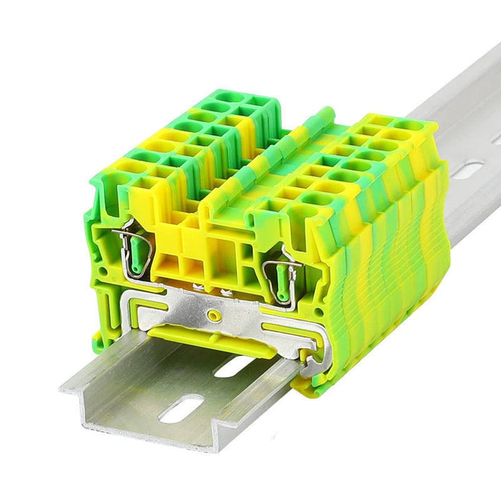10pcs ST-2.5PE Type Din Rail Wiring Ground Earth Universal Spring Quick ...