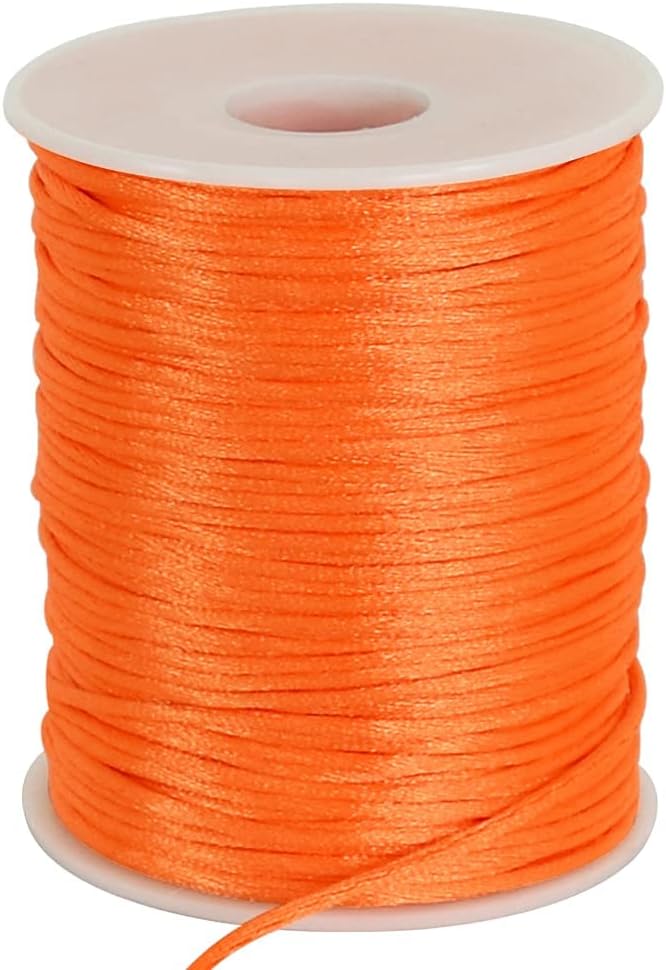 Amazon.com: TONIFUL 2mm x 110 Yards Orange Nylon Cord Satin String for ...