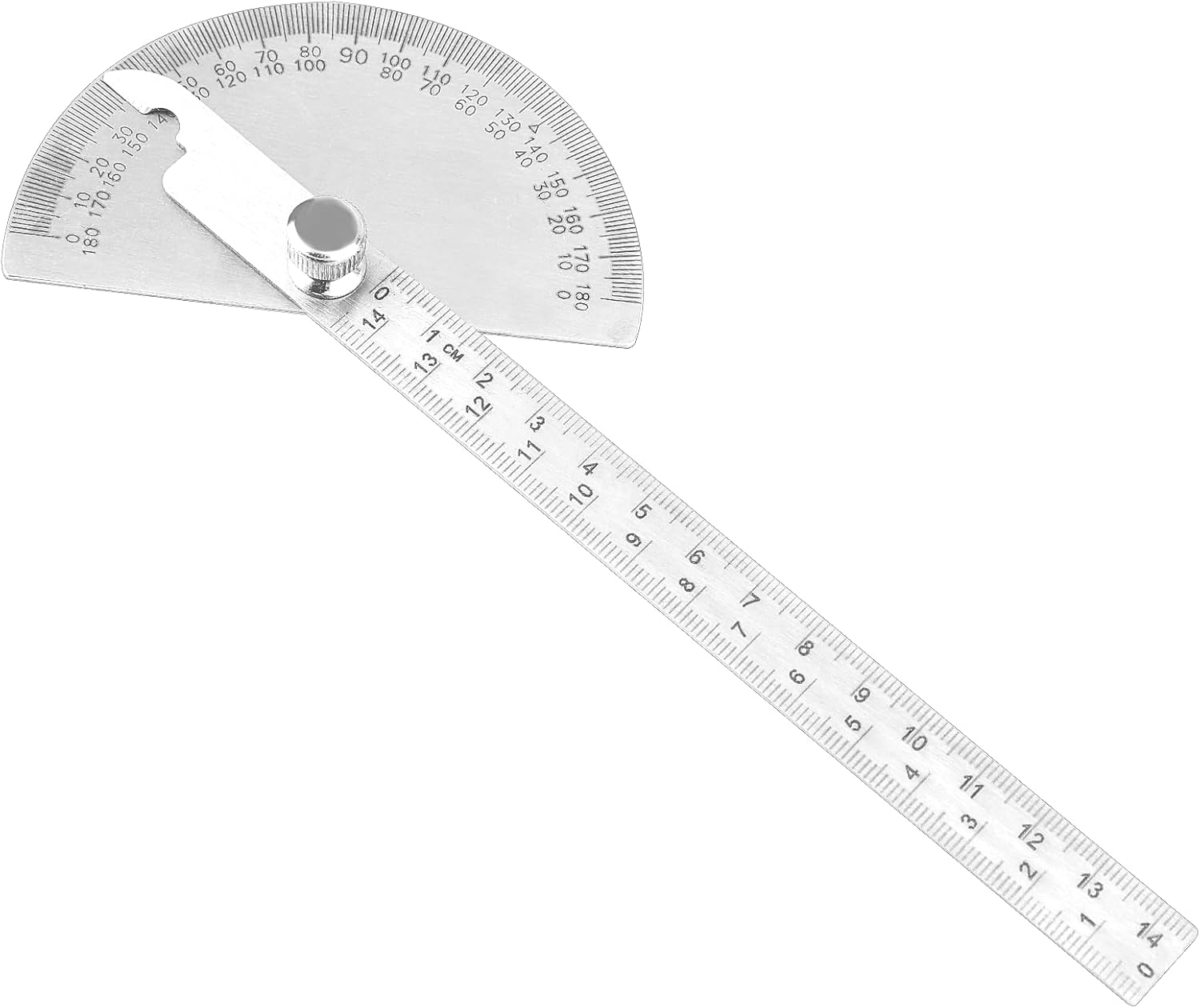 Stainless Steel Protractor, 0-180° Round Head Angle Finder Ruler with ...