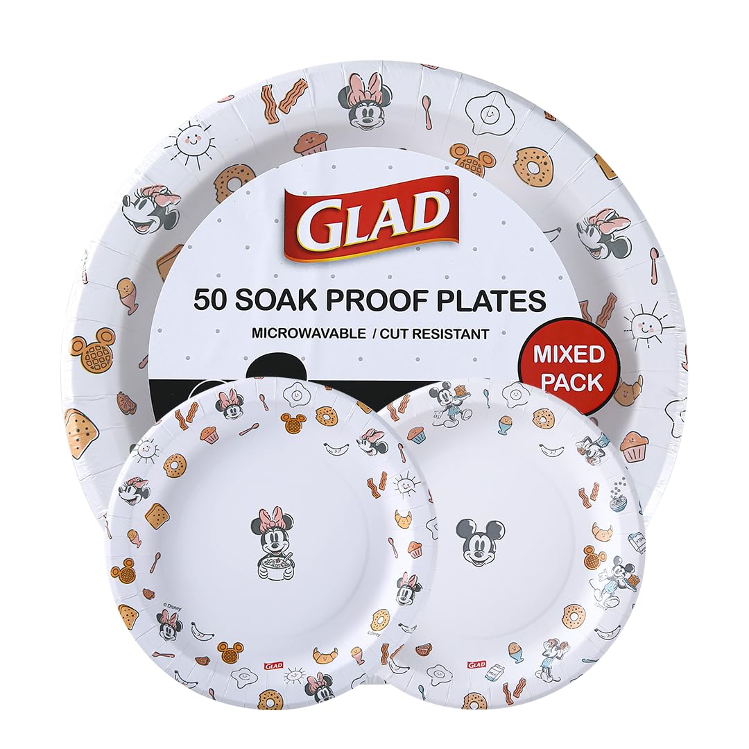 Amazon.com: Glad for Kids Disney Mickey and Friends 10” Paper Plates ...