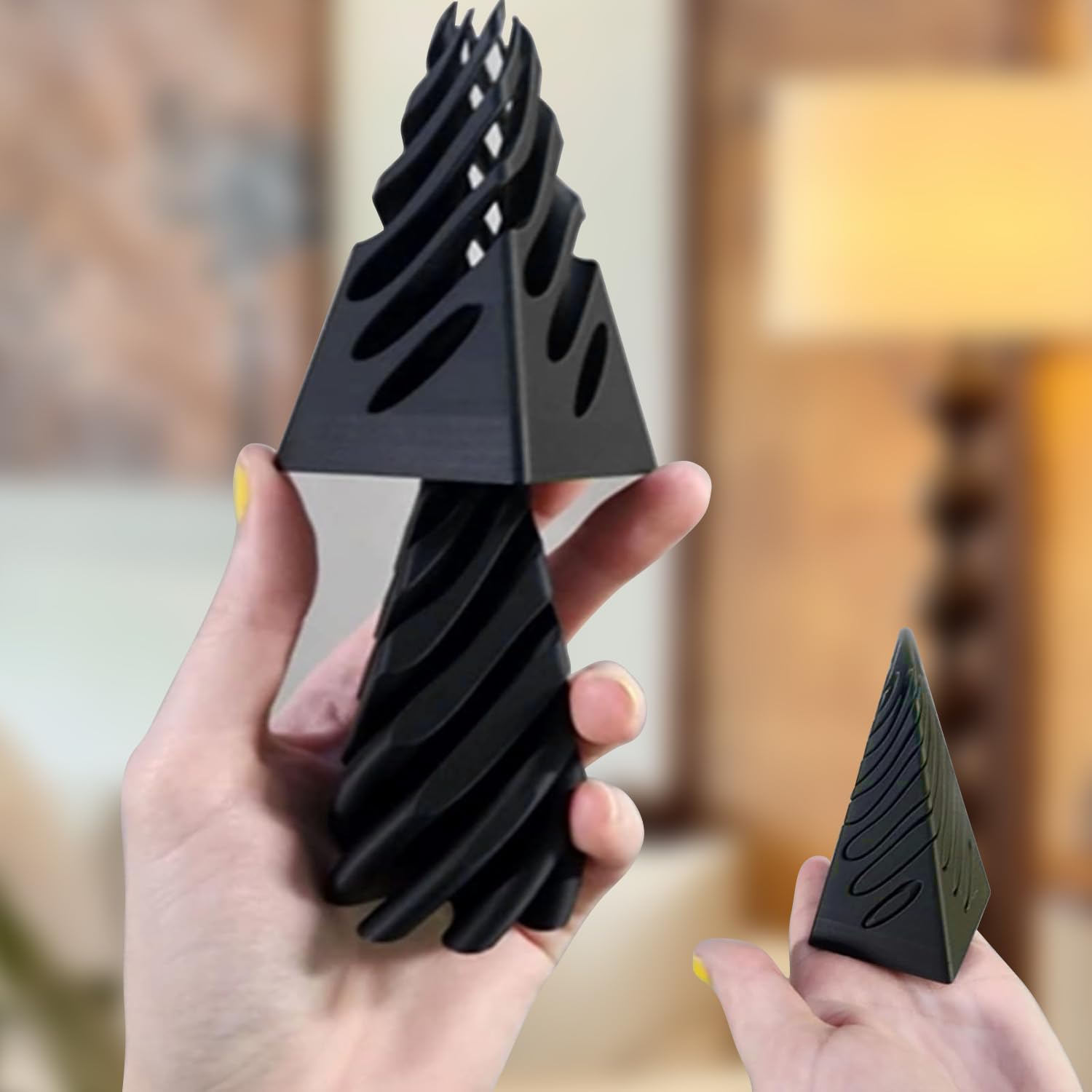 3d Fidgets Pyramid Spiral Cone - 3D Printed Optical Illusion Desk ...