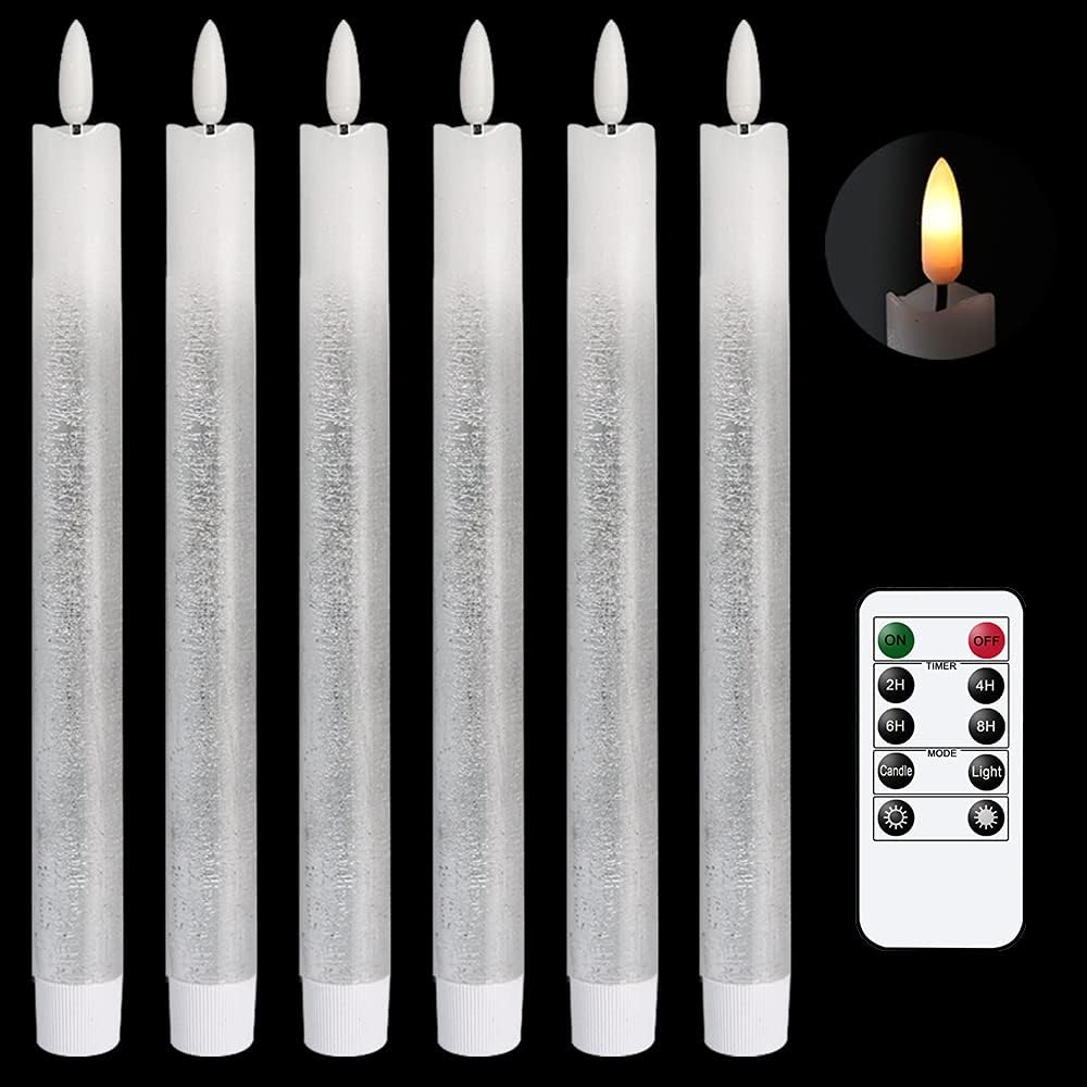Eldnacele Christmas LED Taper Candles Battery Operated with Remote ...