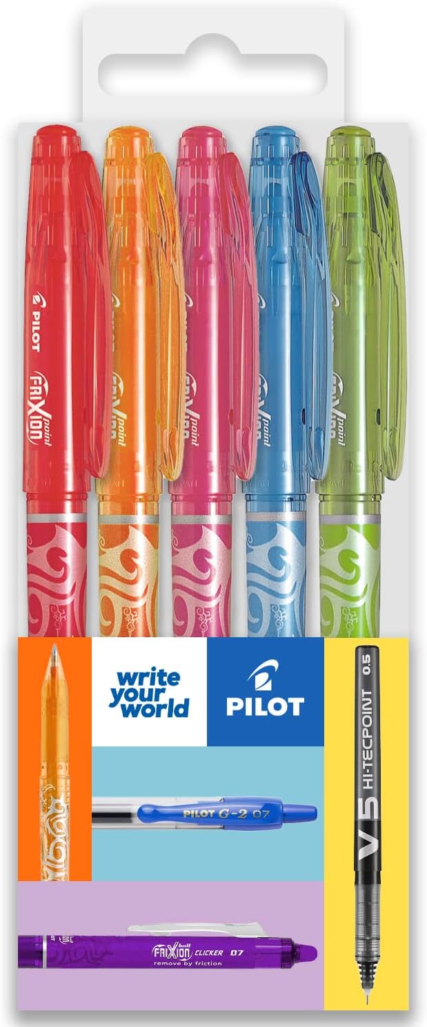 Pilot Frixion FR7 Lot de 5 stylos roller effaçables à la chaleur ...