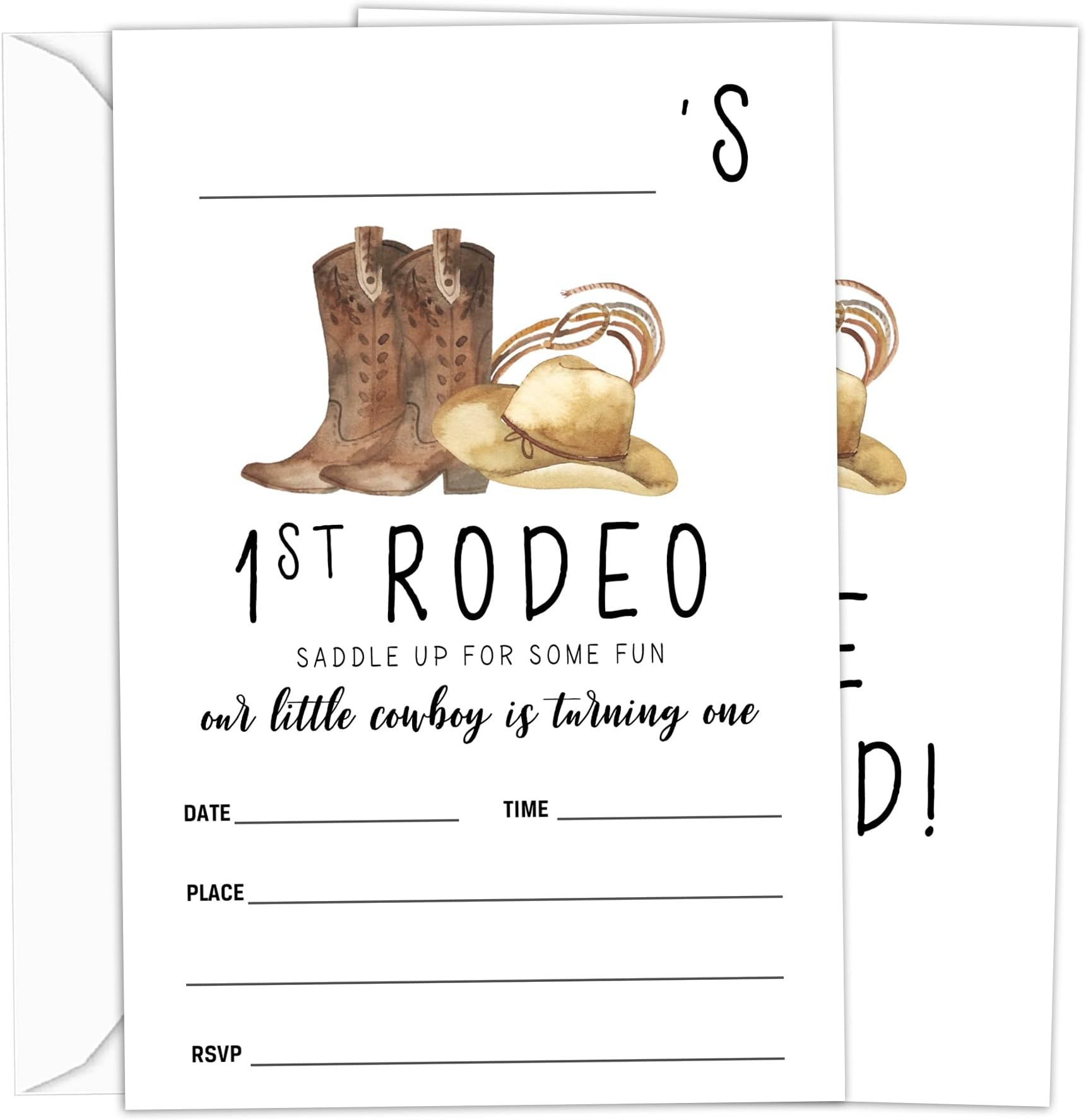 Amazon.com : 20 Sets Wild West Cowboy 1st Rodeo Birthday Party ...