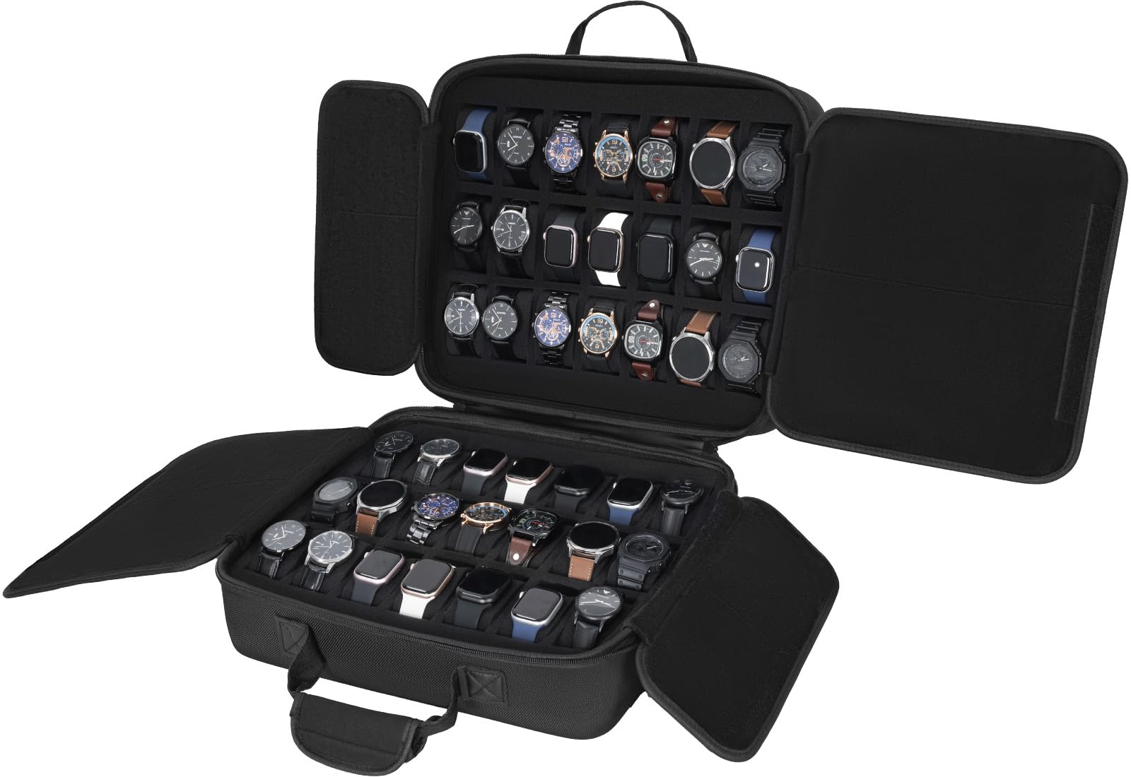 Amazon.com: LASUK 42 slots watch storage box, portable hard watch ...