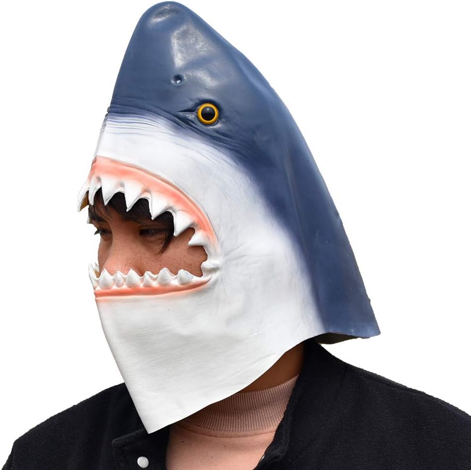 Amazon.com: PARTY STORY Shark Mask Halloween Latex Animal Mask Novelty ...