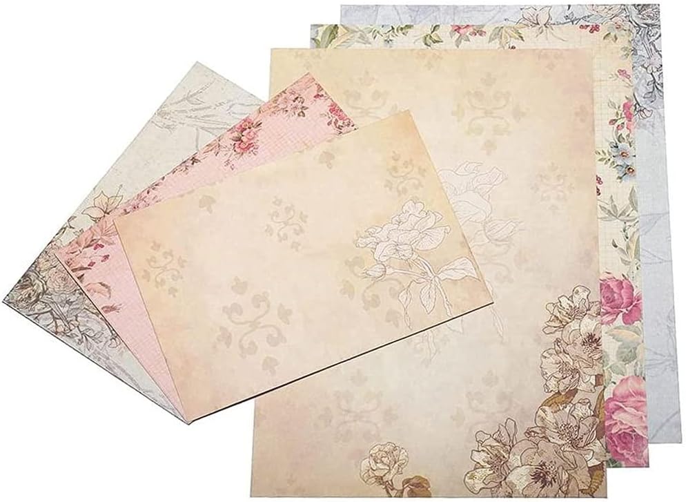 Amazon.com : ALOEU 30Pcs Vintage Stationery Floral Writting Paper ...