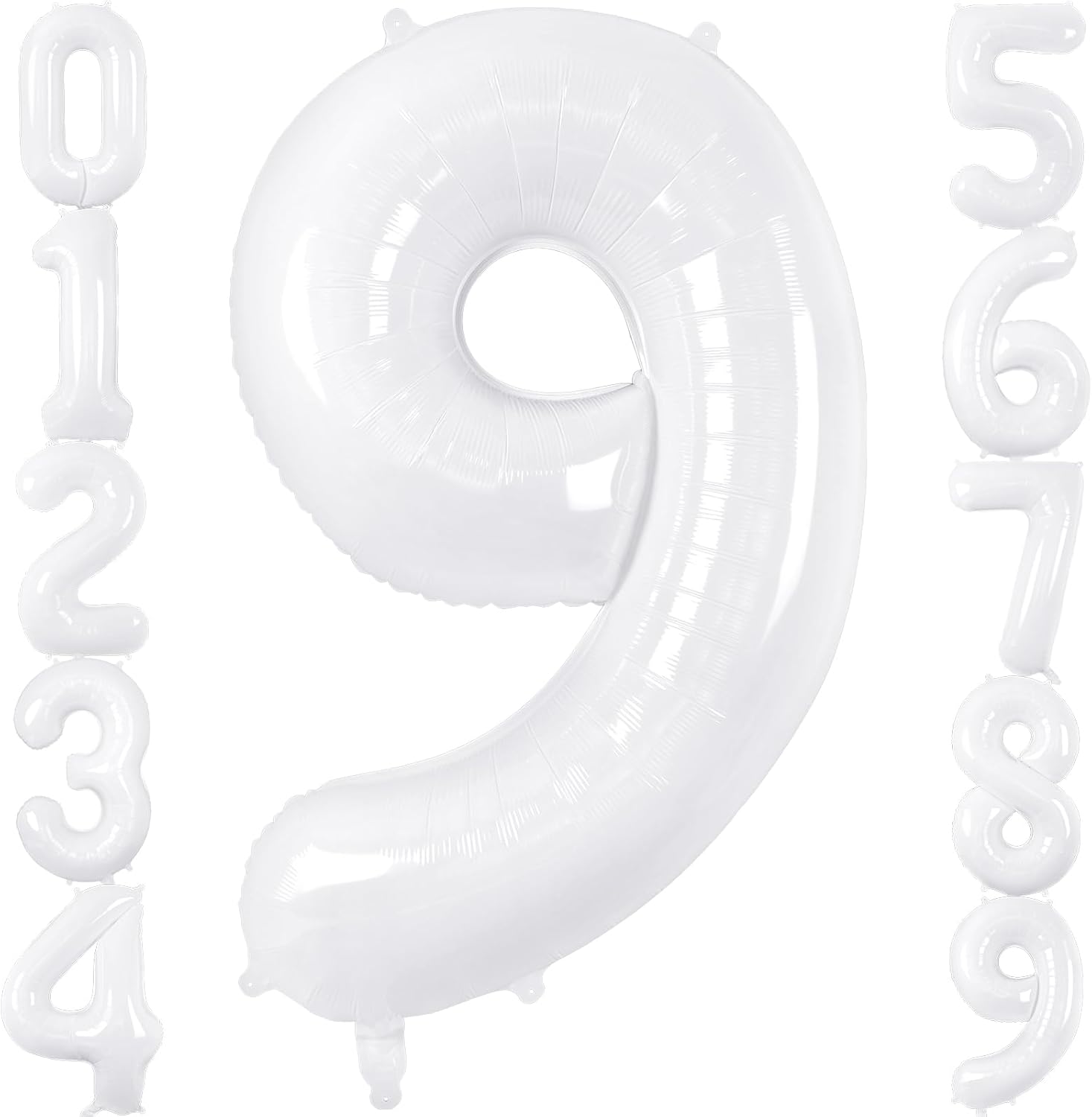 Amazon.com: White Number 9 Balloon 40 Inch, Big Large Foil Helium ...