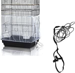 Amazon.com : ASOCEA Bird Cage Seed Cather with Bird Parrot Harness ...