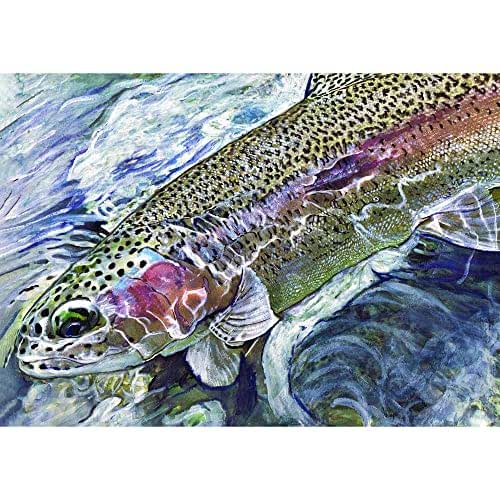 Amazon.com: Rainbow Trout Art Print, Vibrant Watercolour Painting ...