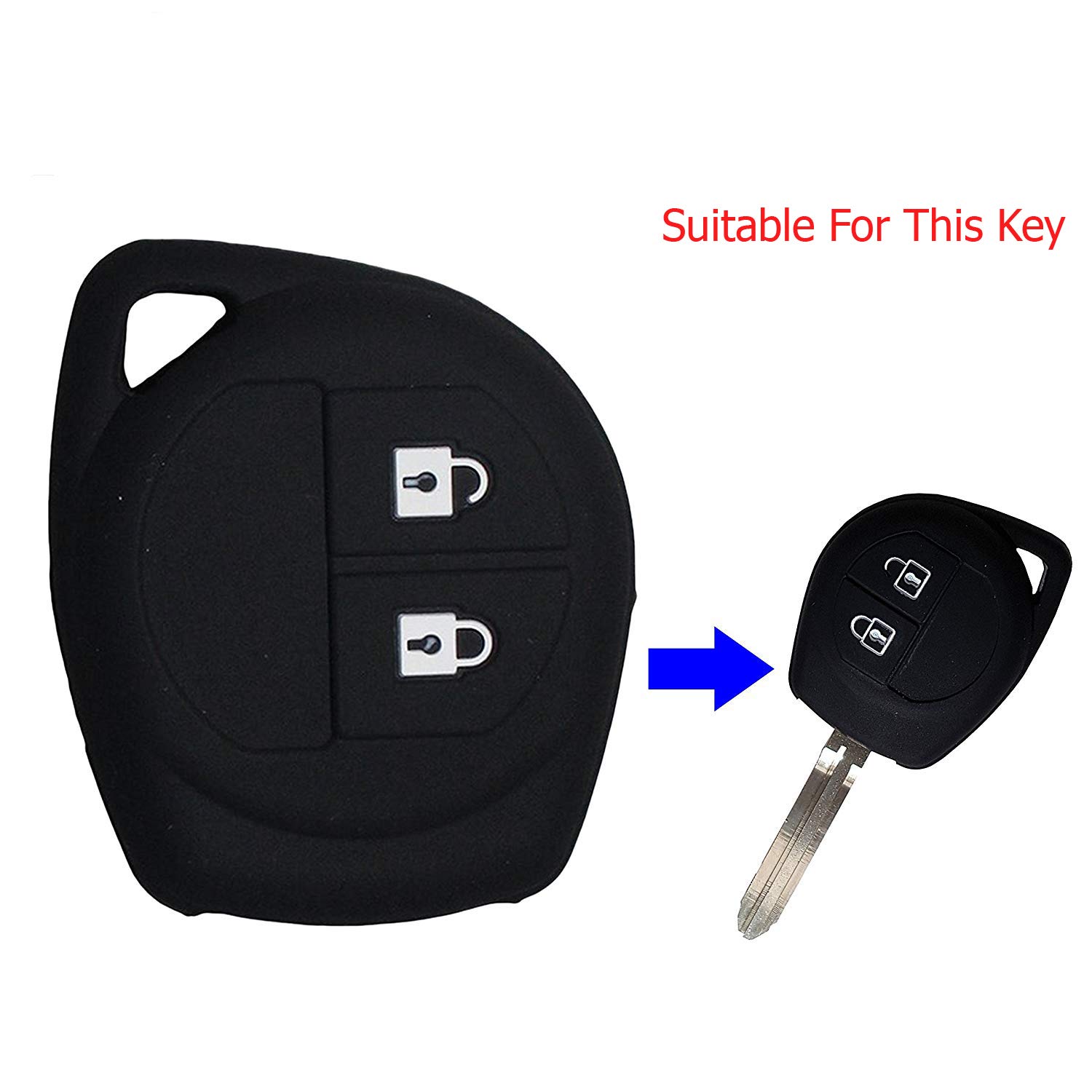 visionrabbit Silicone Key Cover for Maruti Suzuki 2 Button Remote Key ...
